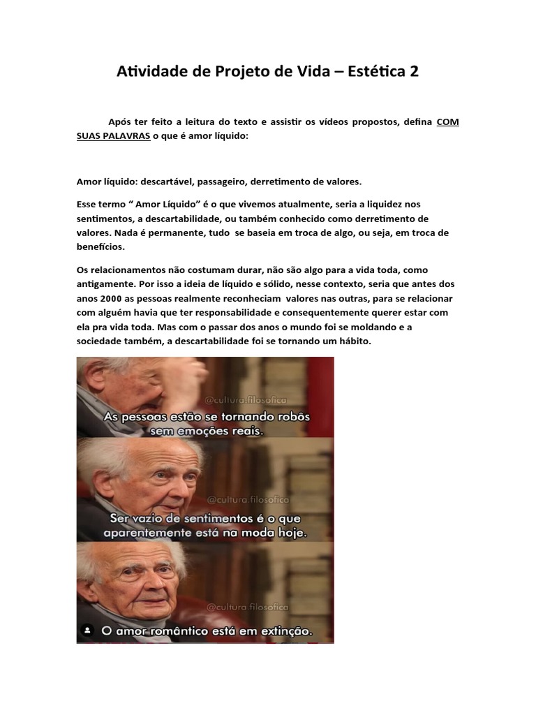 Atividade de Projeto de Vida | PDF