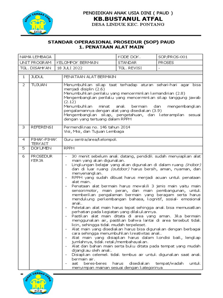 Contoh Sop Lengkap Kosong | PDF