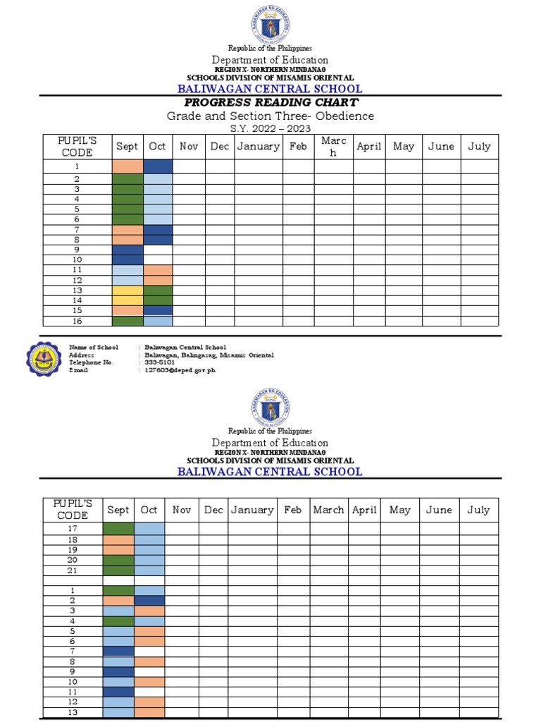 Progress Reading Chart 1 | PDF | Cognitive Science | Cognition