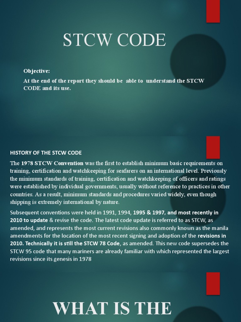 STCW Code Jake | PDF | Shipping