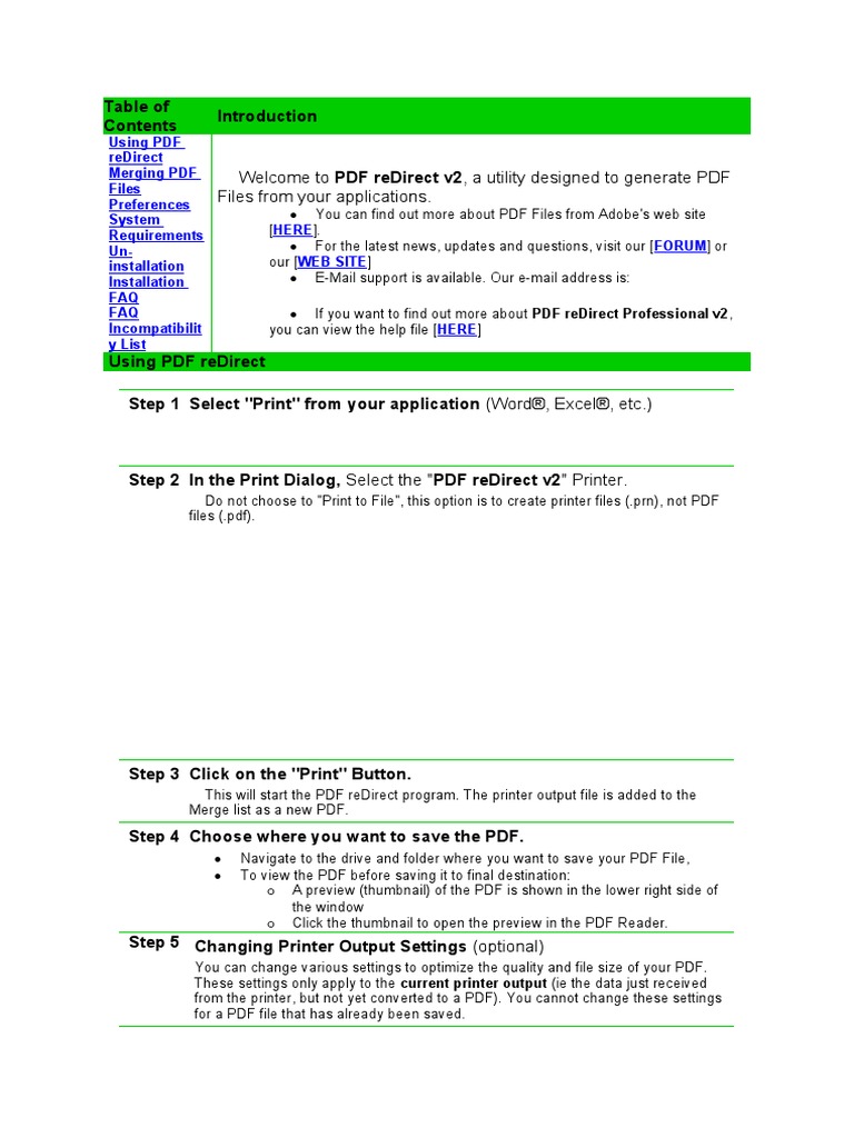PDF ReDirect Help Content | PDF | Remote Desktop Services | Installation (Computer Programs)