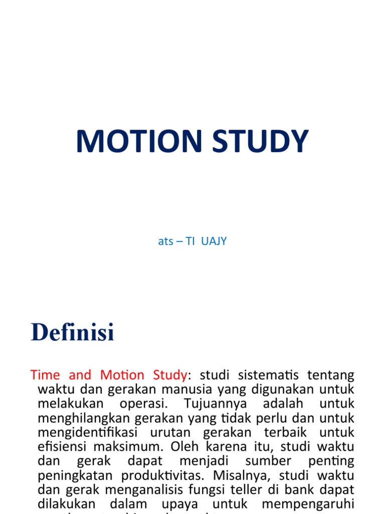 Studi Waktu dan Gerak untuk Efisiensi | PDF
