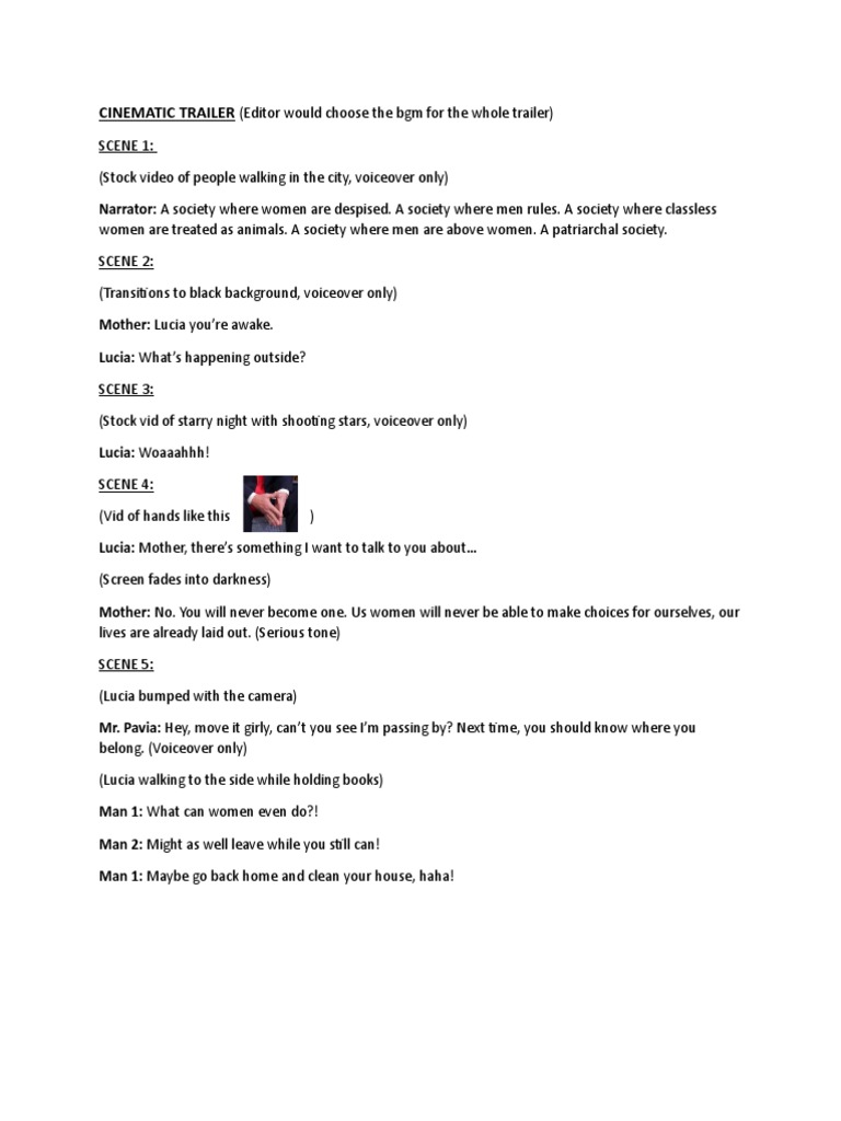 Script English | Download Free PDF | Feminism | Gender Studies