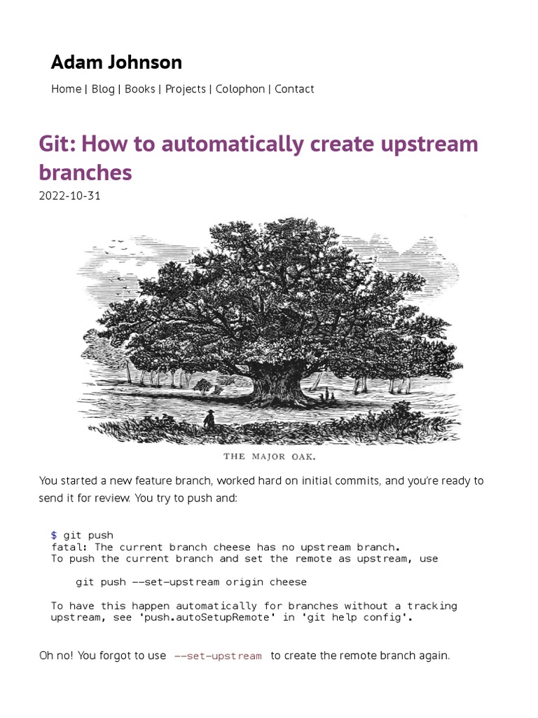 Git: How To Automatically Create Upstream Branches - Adam Johnson | PDF