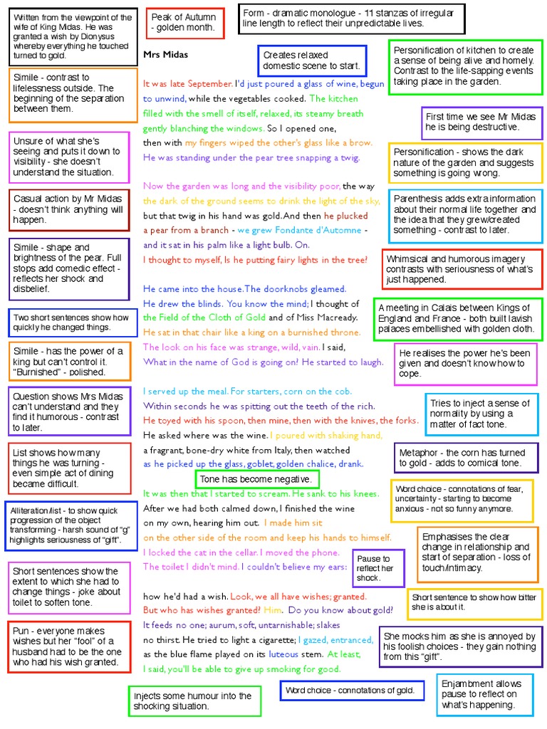 Mrs Midas Annotated | PDF