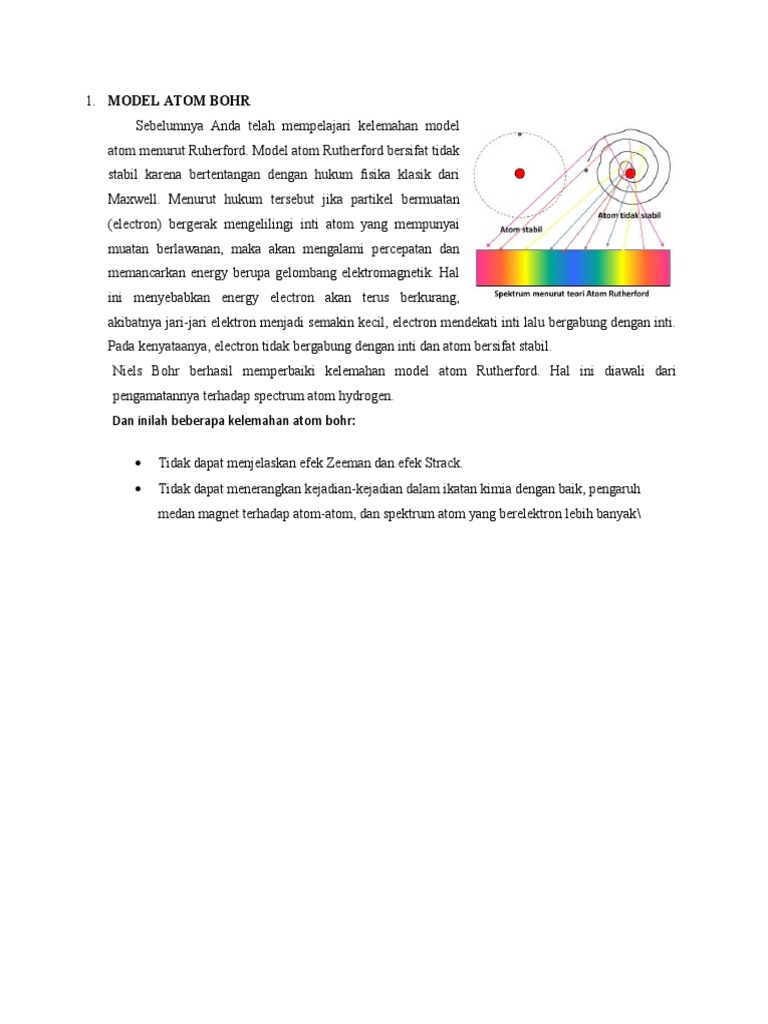 Kelebihan dan Kelemahan Model Atom Bohr | PDF | Dewasa Muda