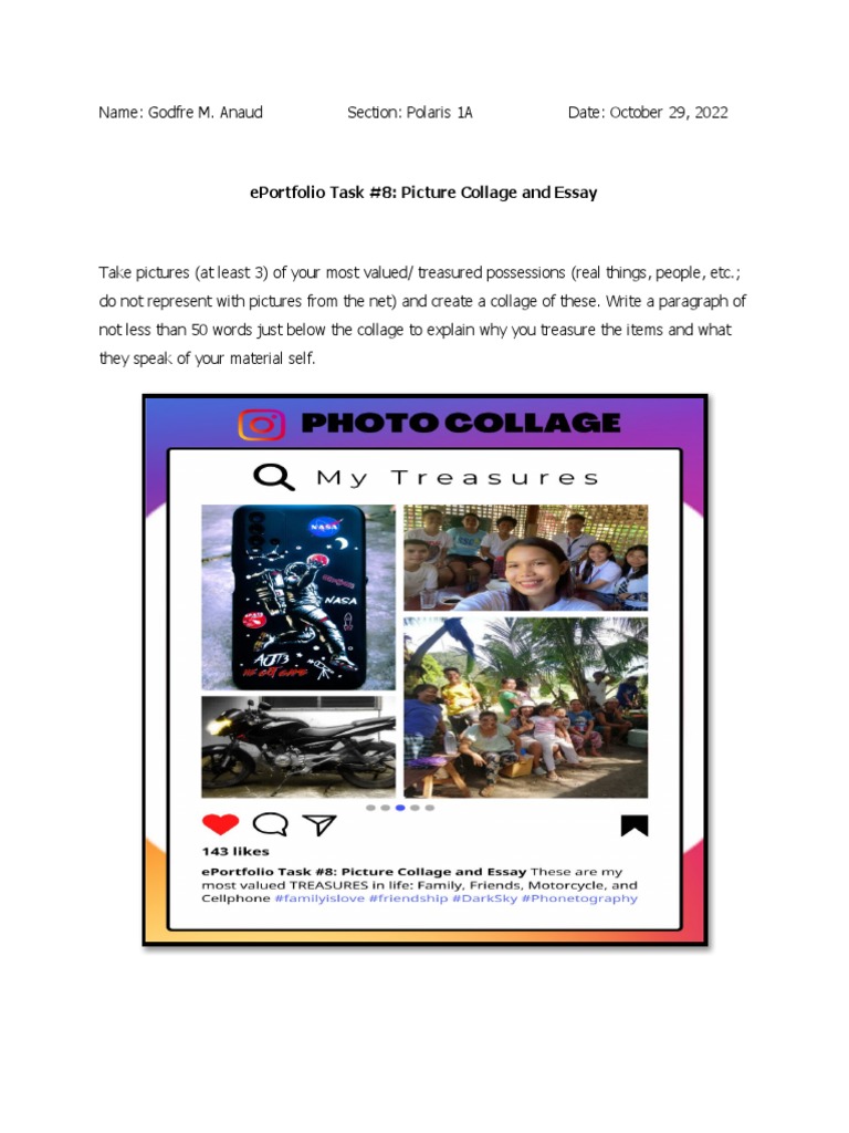 Anaud - Ngec1 - Eportfolio Task 8 - Picture Collage and Essay | PDF