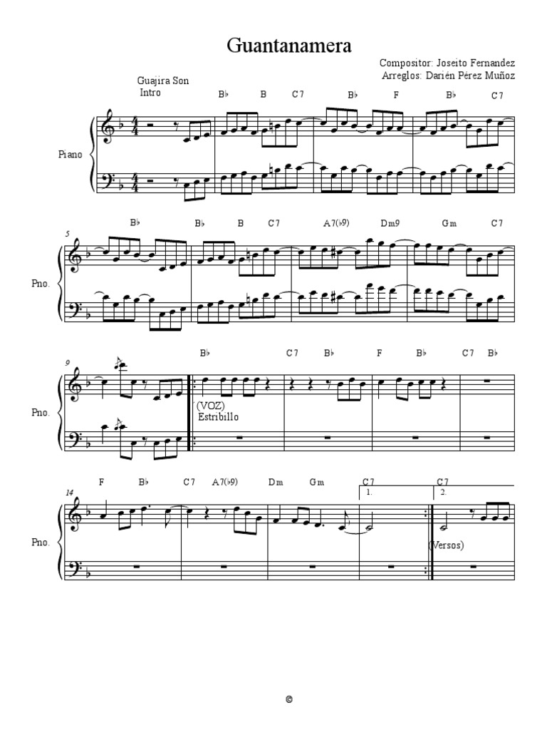 Guantanamera Piano | PDF