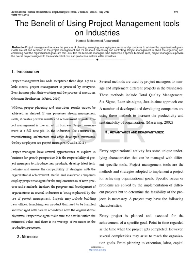 The Benefit of Using Project Management Tools | PDF | Project ...