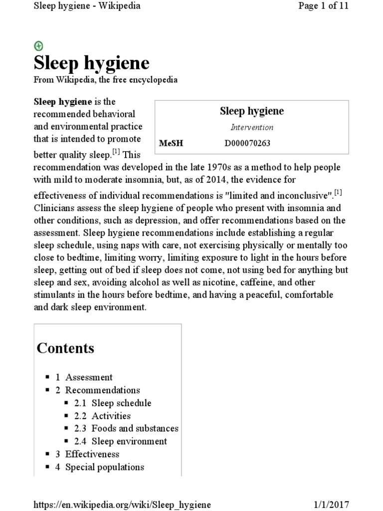 Sleep Hygiene-2017 | PDF | Sleep | Determinants Of Health