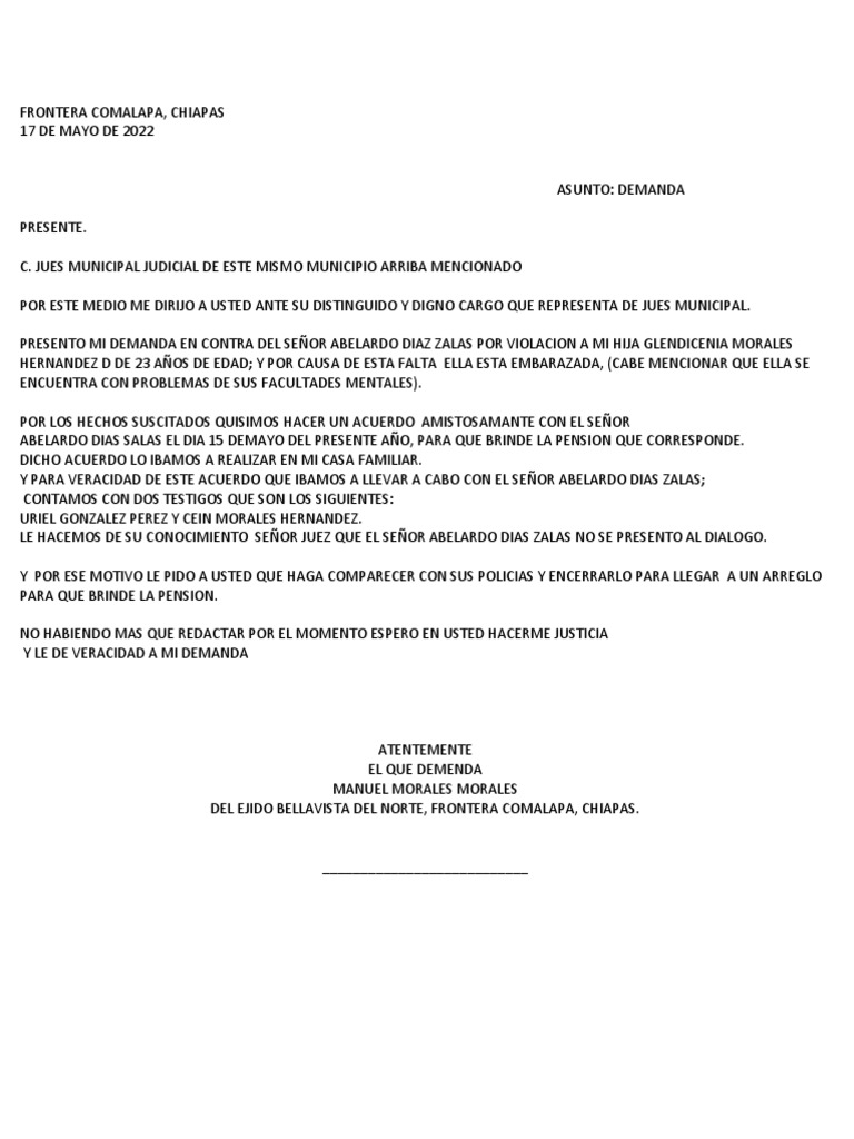 Carta de Demanda | PDF | Derecho