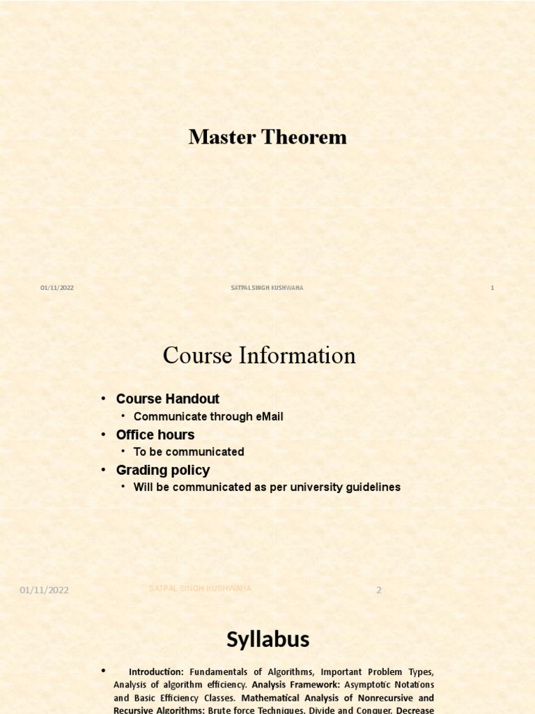 Master Theorem | PDF | Mathematical Relations | Theoretical Computer Science
