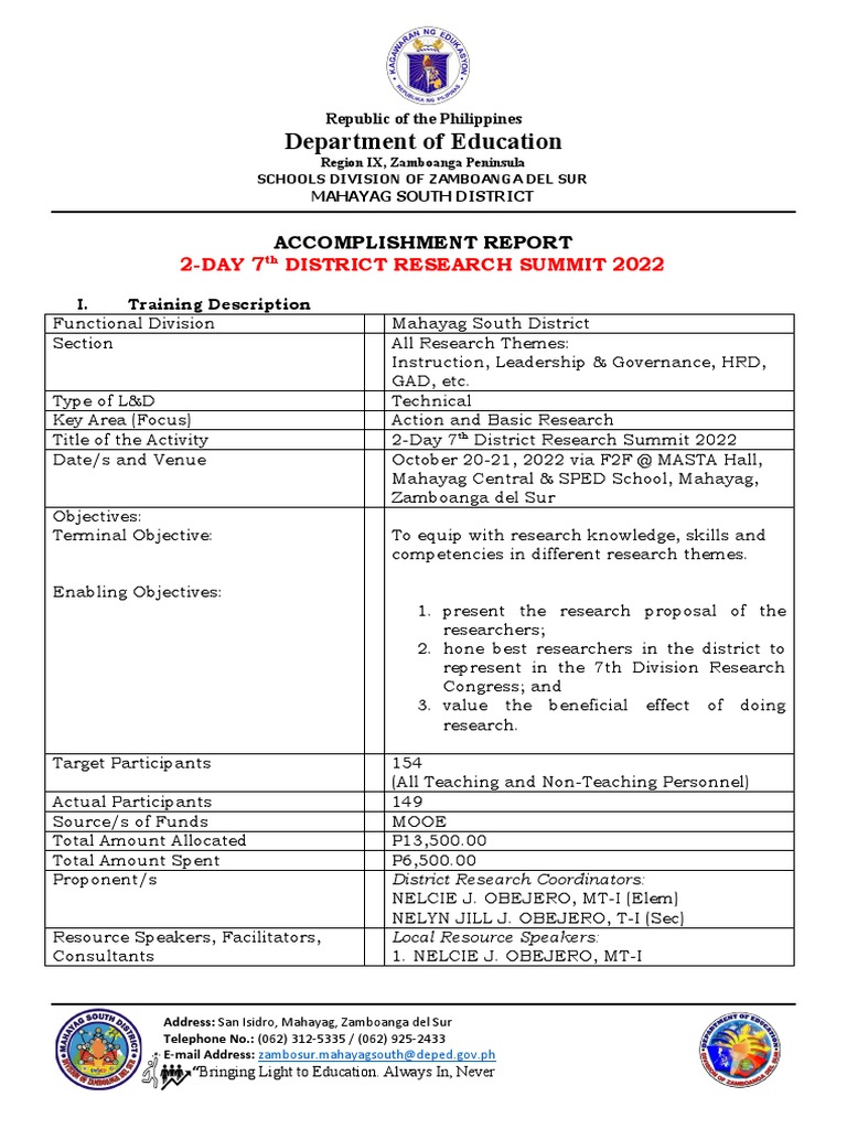 Training Completion Report - Research | PDF