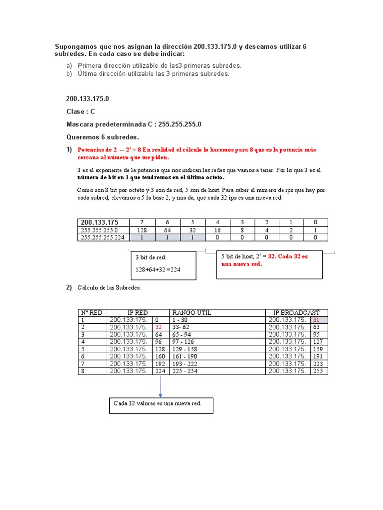 Ejercicios RAFA | PDF | Dirección IP | Protocolos de comunicaciones