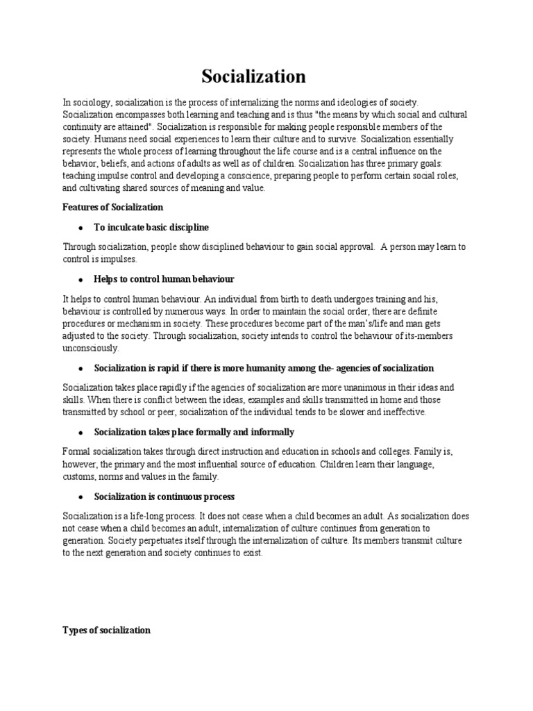 Socialization | PDF | Socialization | Behavior