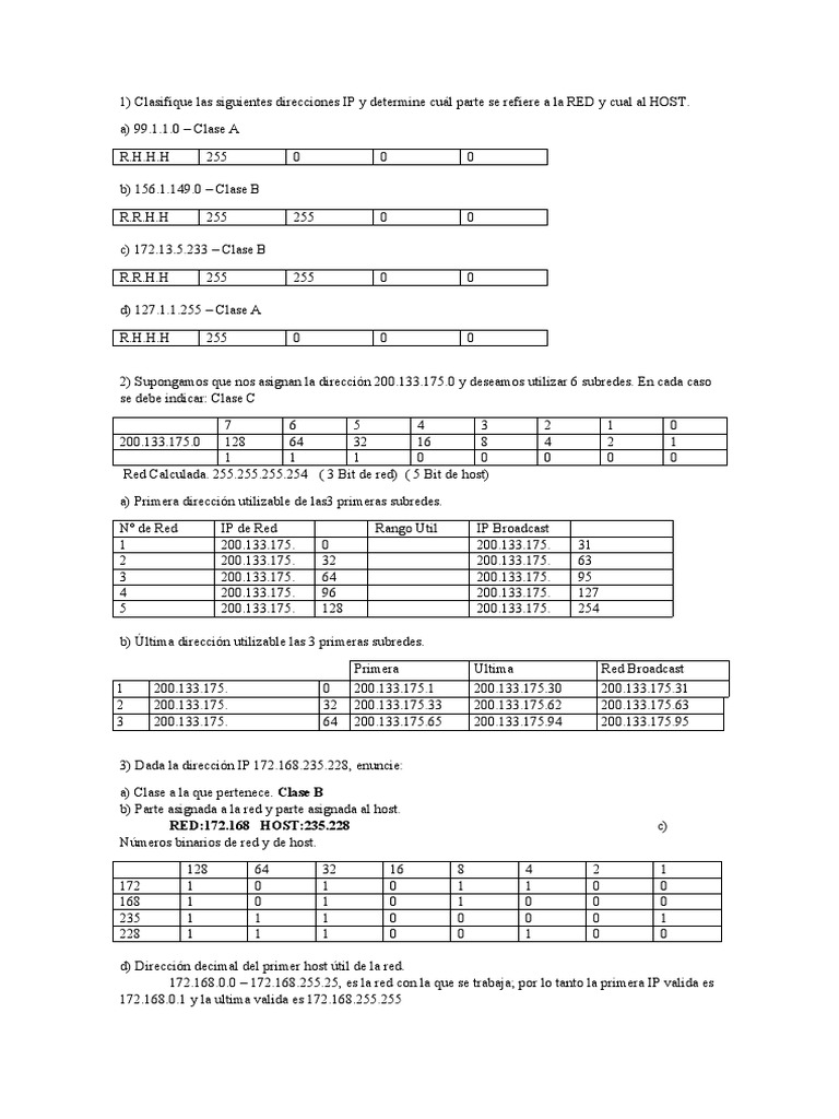 Ejercicios Viernes | PDF | Dirección IP | Protocolos de internet