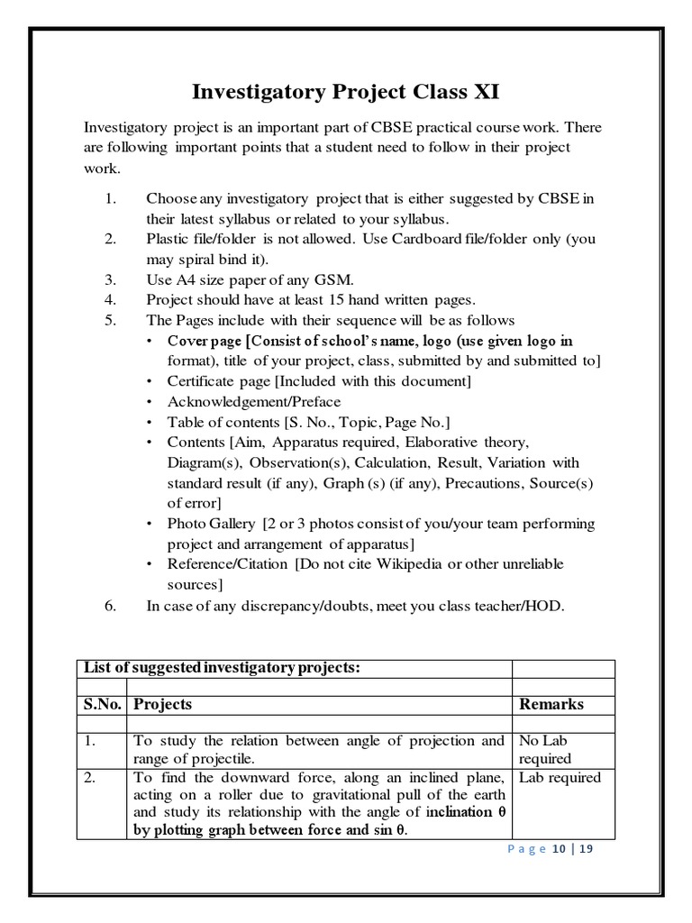 Class 11 Physics Investigatory Projects | PDF | Pendulum | Mechanics