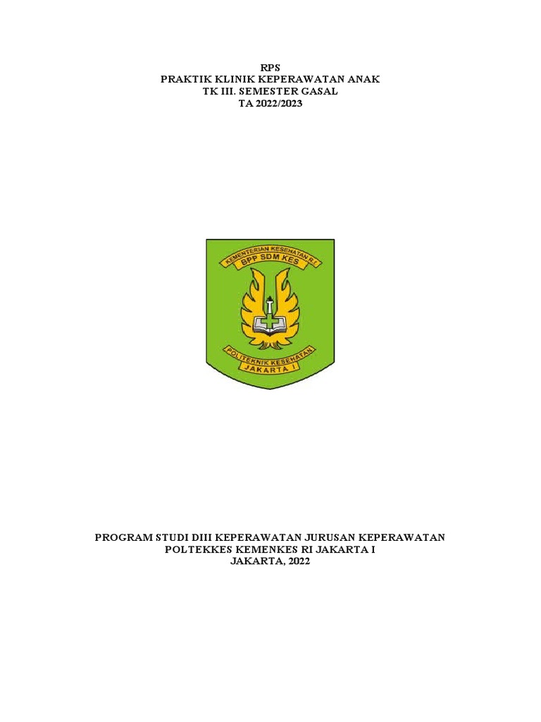 RPS PKK Anak D3'22 Rev1 | PDF | Sains & Matematika