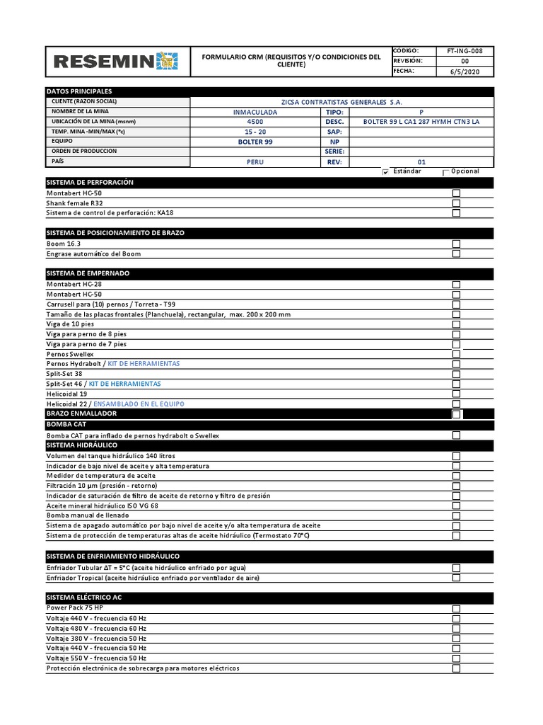 Bolter 99 Zicsa 7' | PDF | Bienes manufacturados | Ingenieria Eléctrica
