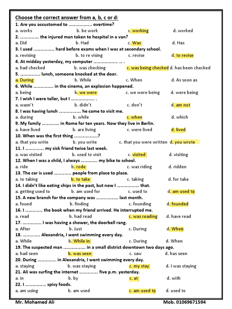 The Past Simple, The Past Continuous and Present Perfect | PDF
