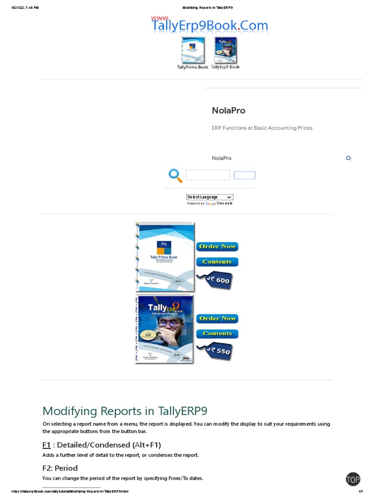 Modifying Reports in TallyERP9 | PDF | Value Added Tax | Economies