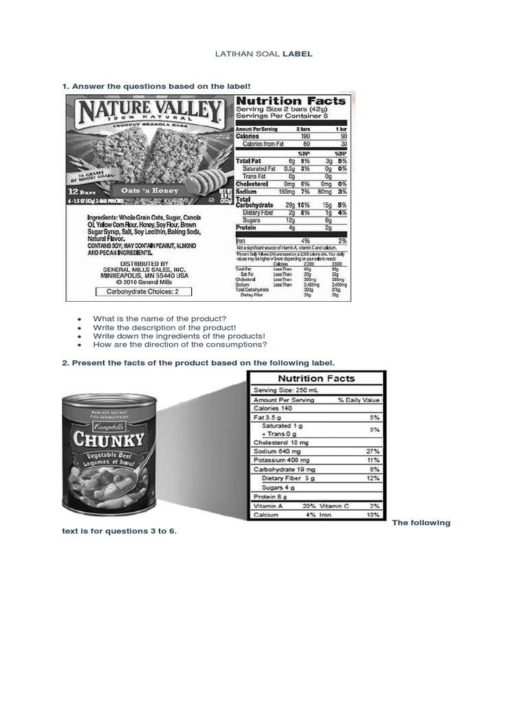 Soal Label | Download Free PDF | Juice | Diet & Nutrition