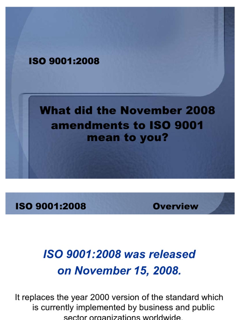 ISO 9001 2008 Standard Updates | PDF | Iso 9000 | International ...