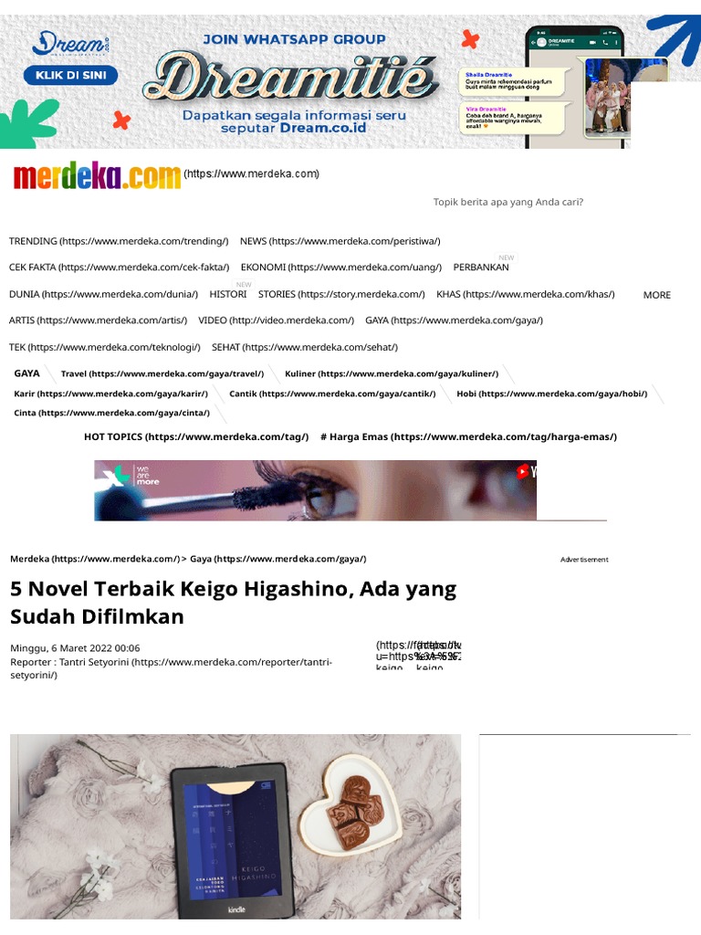 5 Novel Terbaik Keigo Higashino, Ada Yang Sudah Difilmkan | PDF