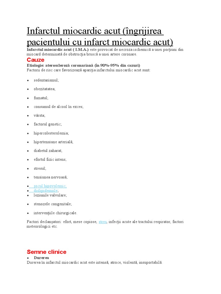 Infarctul Miocardic Acut | PDF