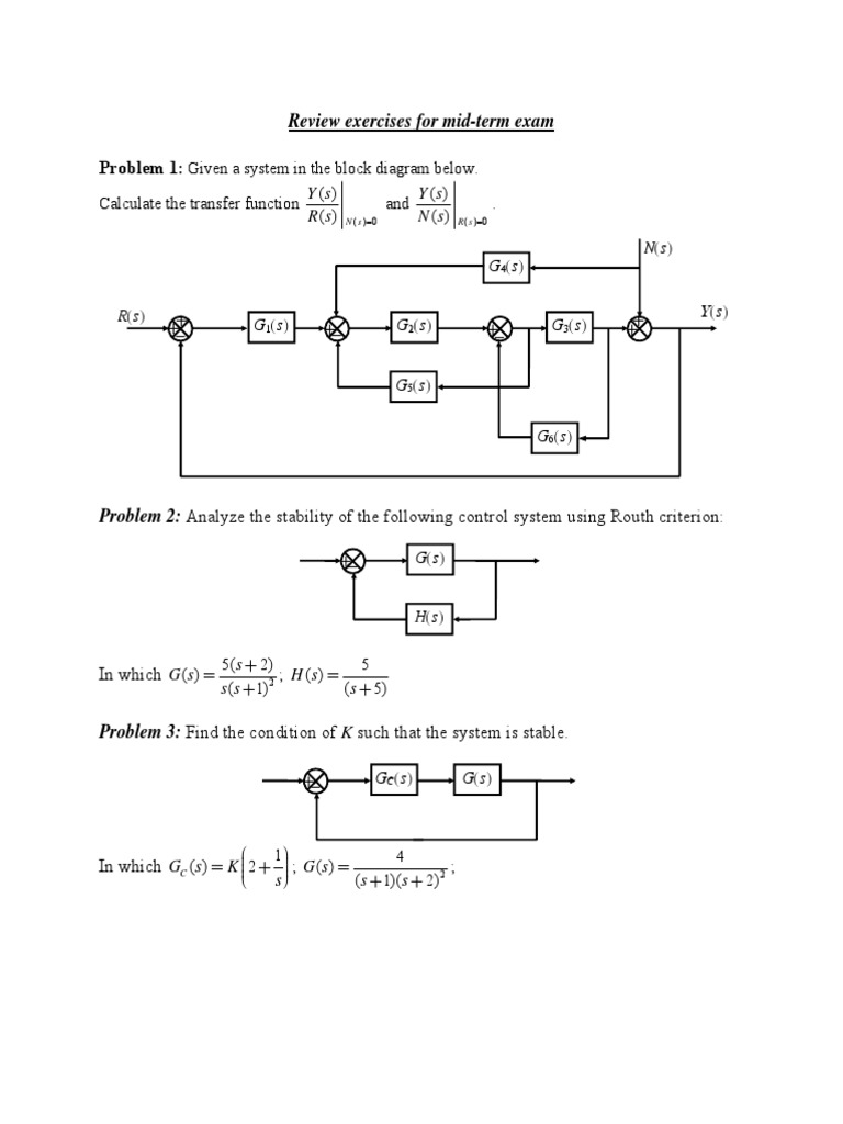Review Exercises For Midterm Exam - Semester221 | PDF | Applied Mathematics | Signal Processing