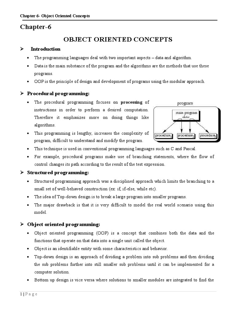 Chapter 6 Object Oriented Concepts Pdf Object Oriented Programming