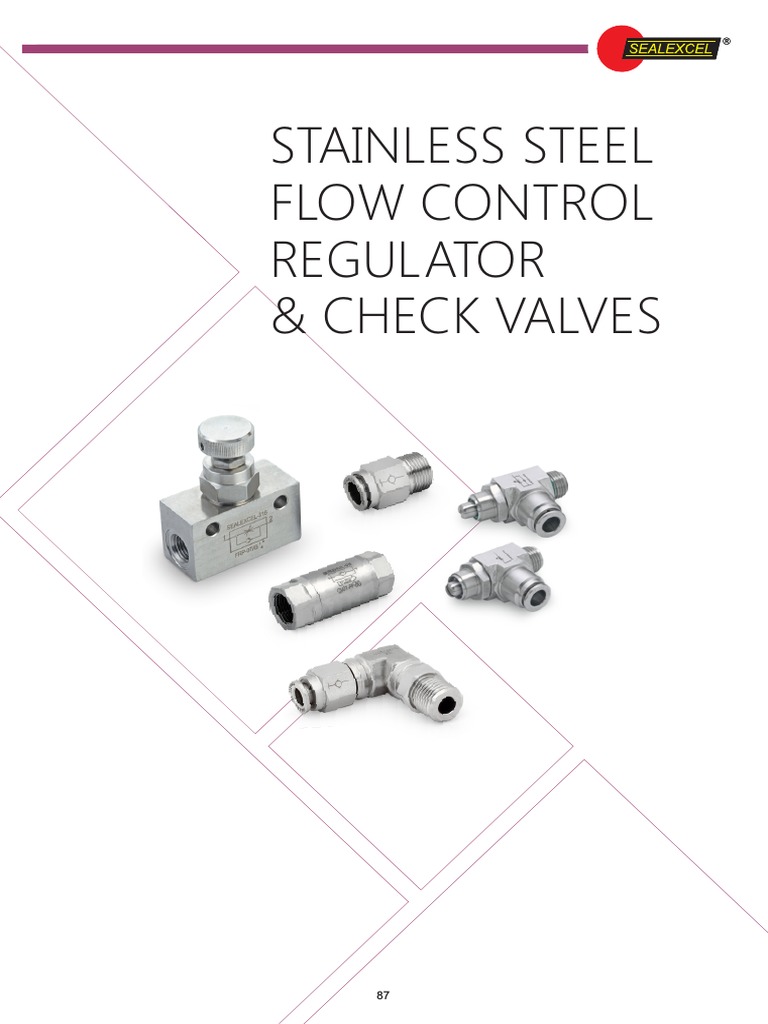 Pneumatic Flow Regulator Check Valves | PDF | Pipe (Fluid Conveyance) | Valve