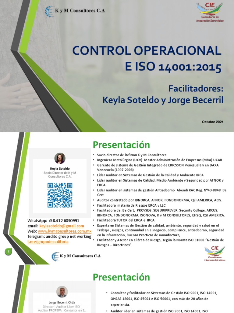 Control Operacional y ISO 14001:2015 | PDF | Evaluación del ciclo de ...