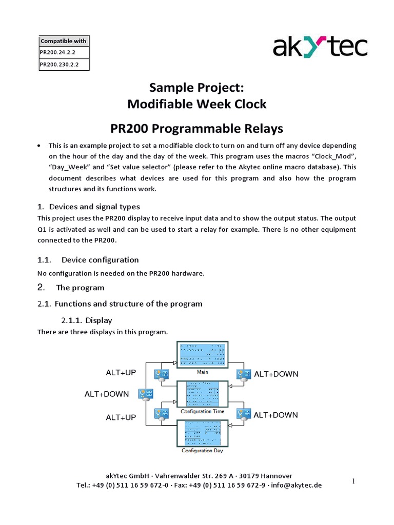 Modifiable Week Clock A Programmable Relay Project Using Macros To Configure An Output Based On