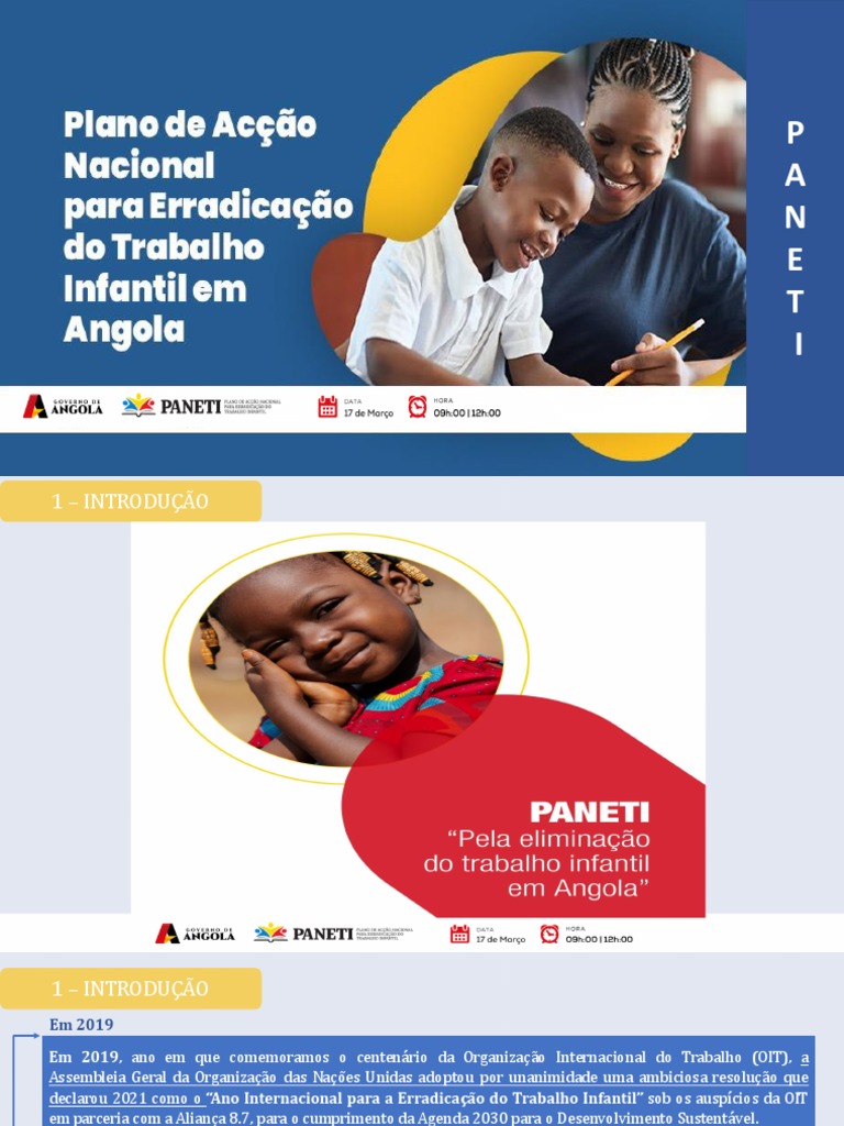 Apresentação Paneti - 17.03 | PDF | Trabalho infantil | Angola