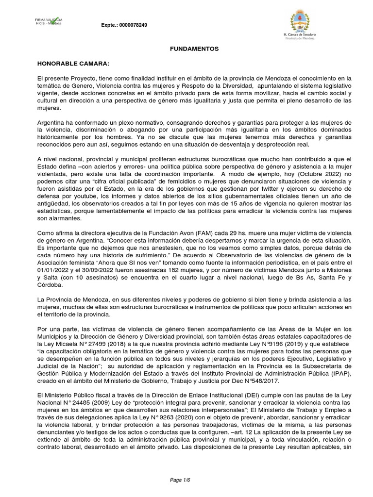Ley Micaela Mendoza | PDF | La violencia contra las mujeres | Administración Pública