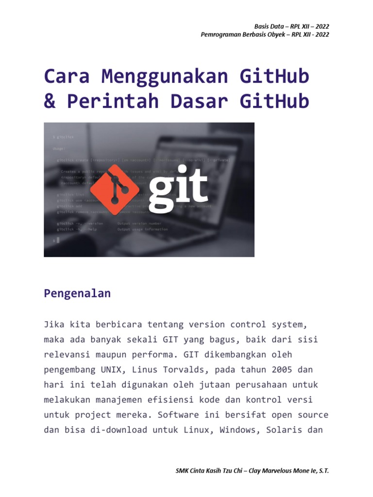 Cara Menggunakan GitHub | PDF