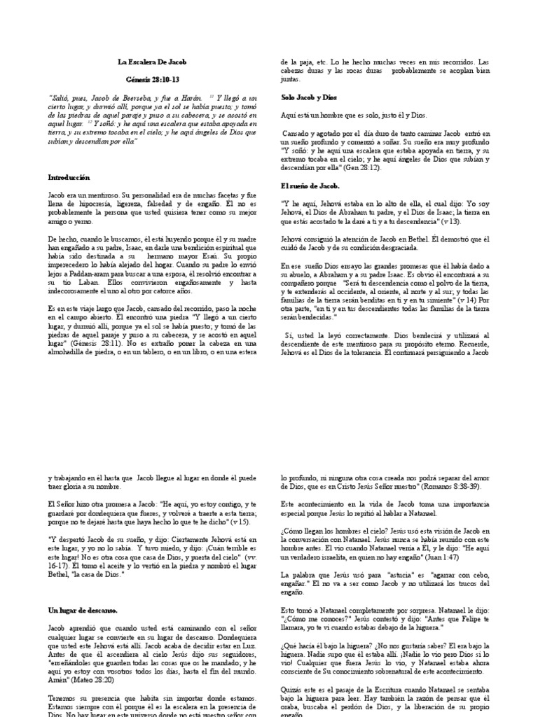 La Escalera de Jacob y su Significado | PDF | Jacob | Jesús