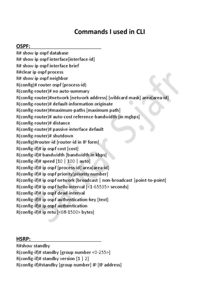 Commands I Used in CLI | Download Free PDF | Ip Address | File Transfer Protocol
