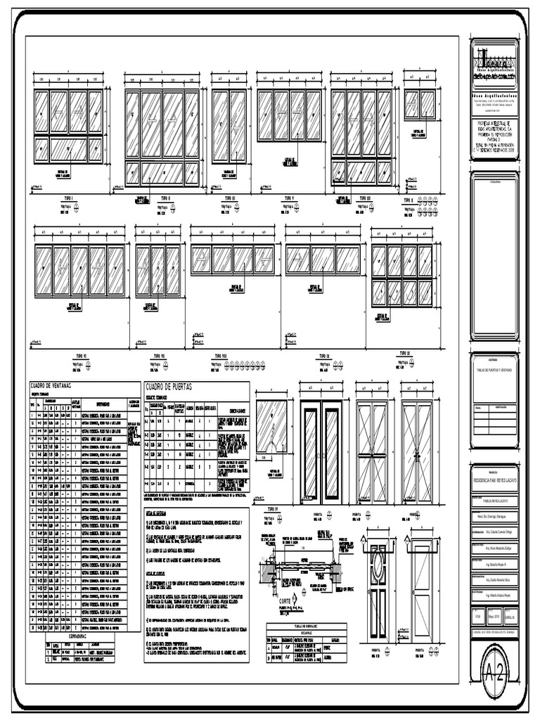 Tabla de Puertas y Ventanas | PDF