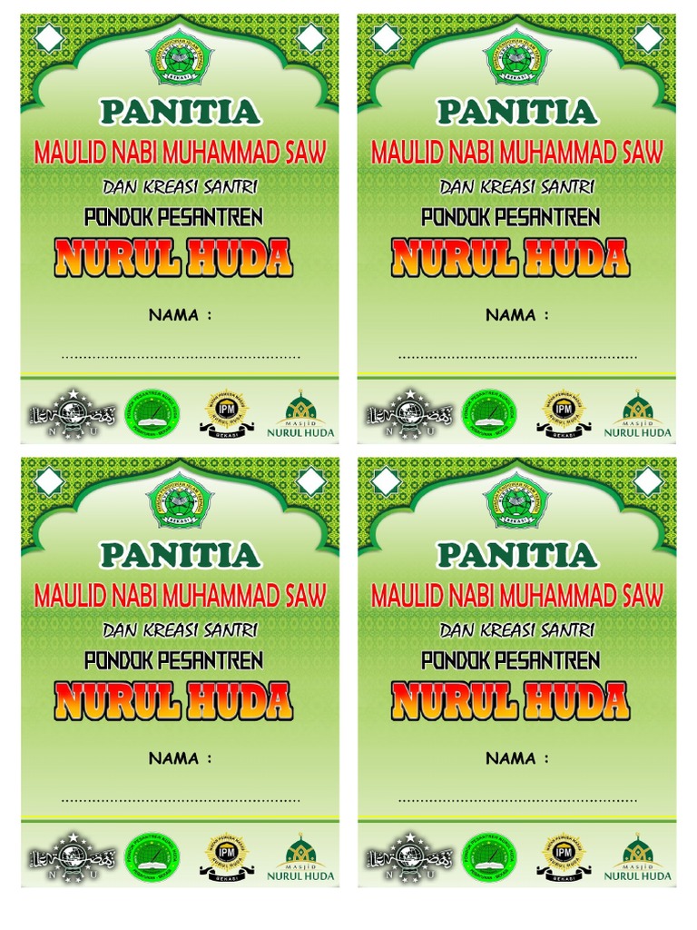 Kartu Panitia Maulid | PDF