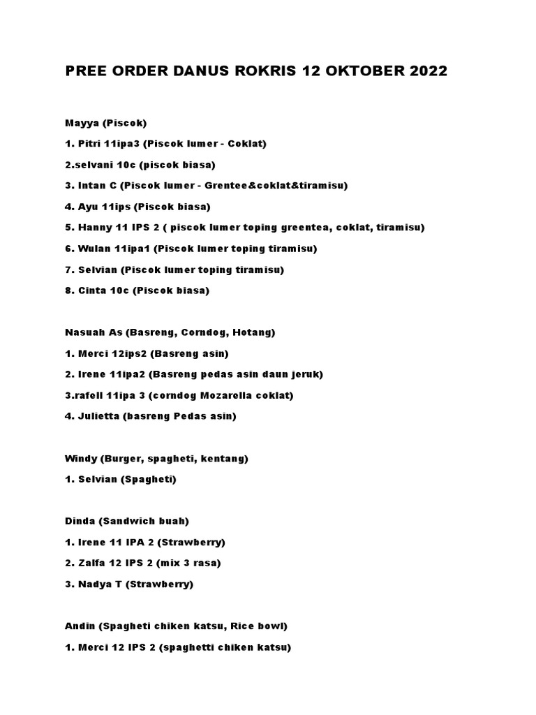 Po Danus Rokris 12 Oktober 2022 | PDF | Cooking, Food & Wine | Science ...