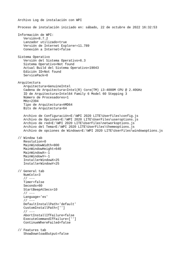 WPI Log | PDF | Software de la aplicacion | Microsoft Windows