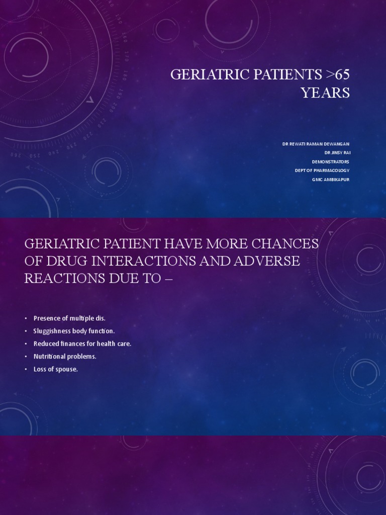 Geriatric Durgs | PDF