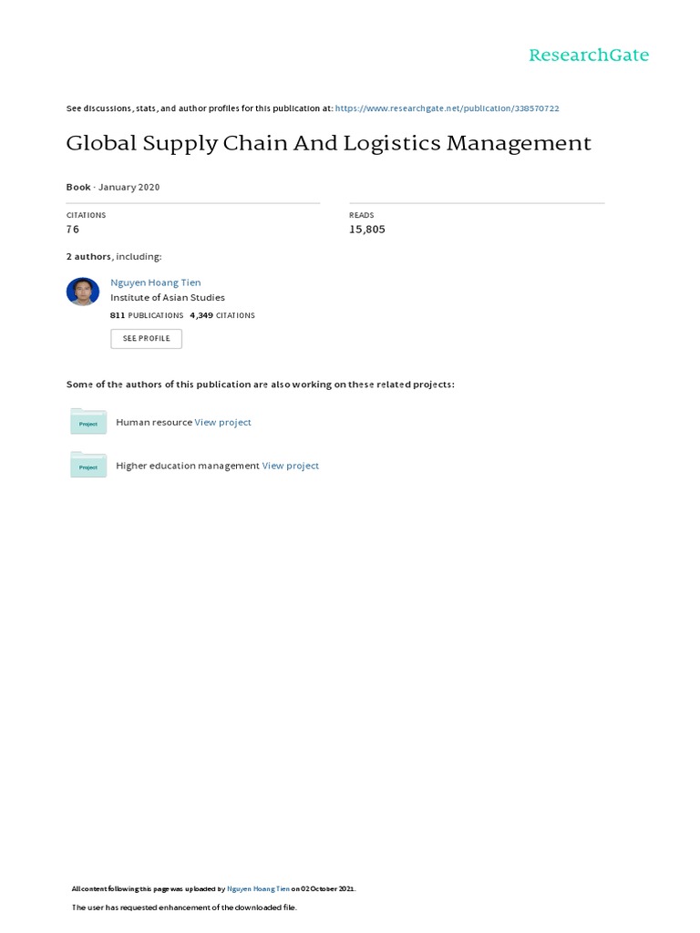 BookPublished1!1!17 419 | PDF | Logistics | Supply Chain Management