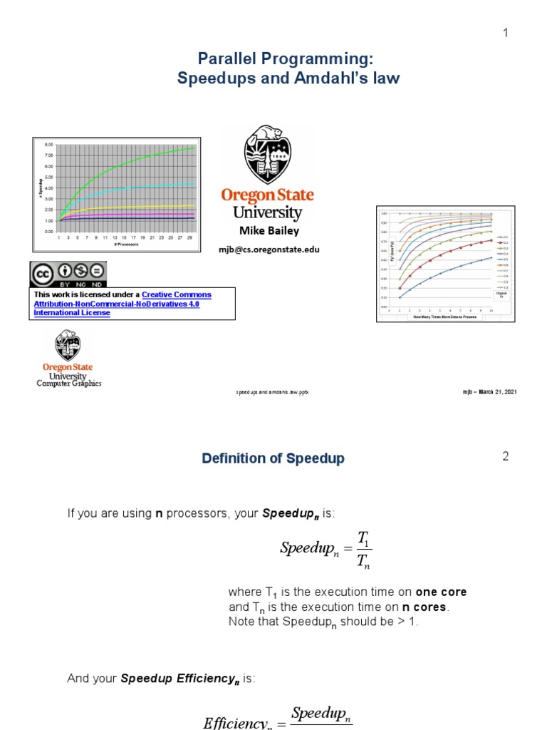 Speedups and Amdahls Law 1pp | PDF | Parallel Computing | Office Equipment