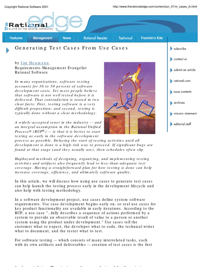 Generating Test Cases From Use Cases June 01 | Download Free PDF | Use ...