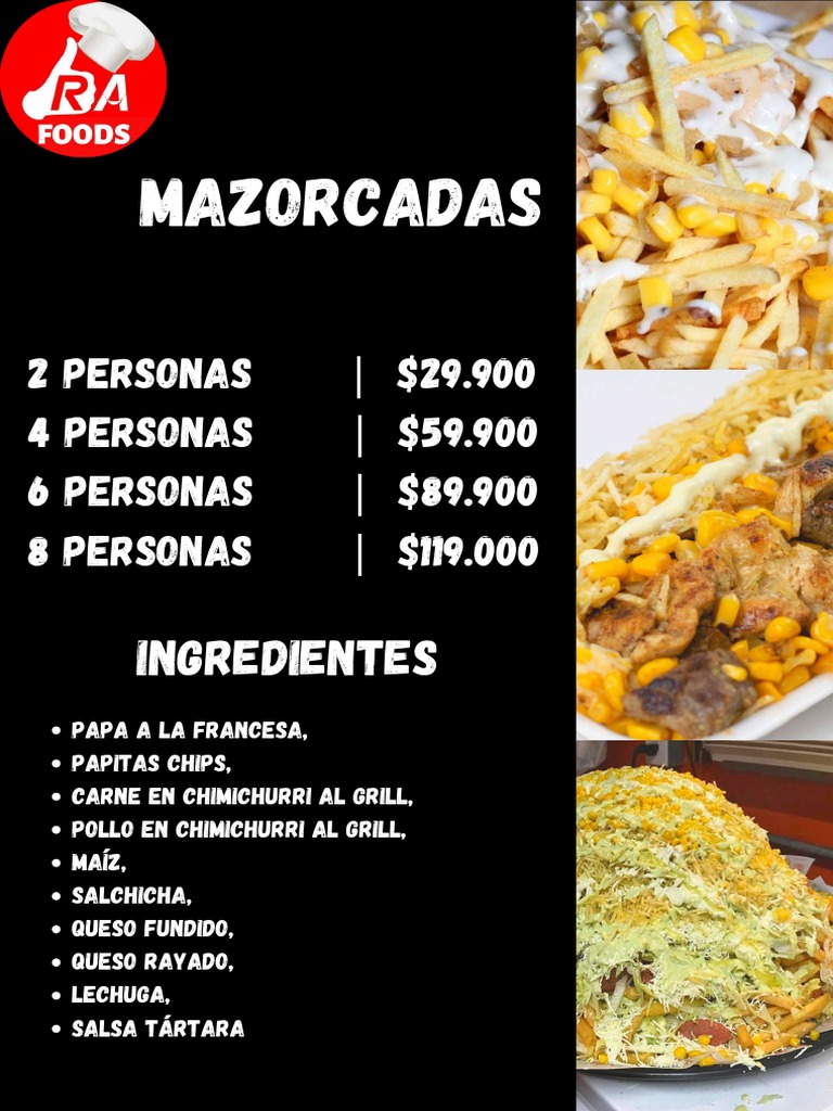 Menú Ra Foods. | PDF | Alimentos | Cocina