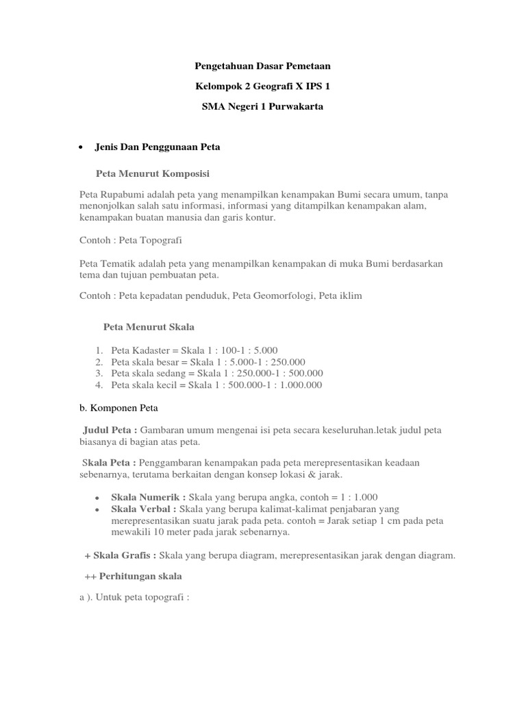 Pengetahuan Dasar Pemetaan | PDF