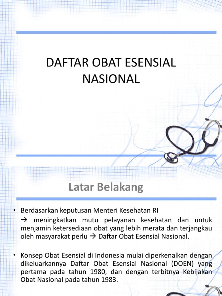 Daftar Obat Esensial Nasional | PDF
